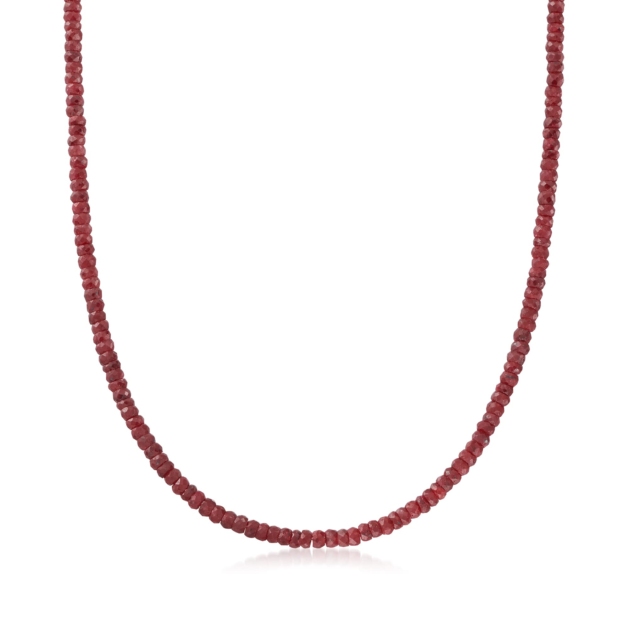 Ross-Simons 100.00 ct. t.w. Ruby Bead Necklace With 14kt Yellow Gold Magnetic Clasp. 18 inches