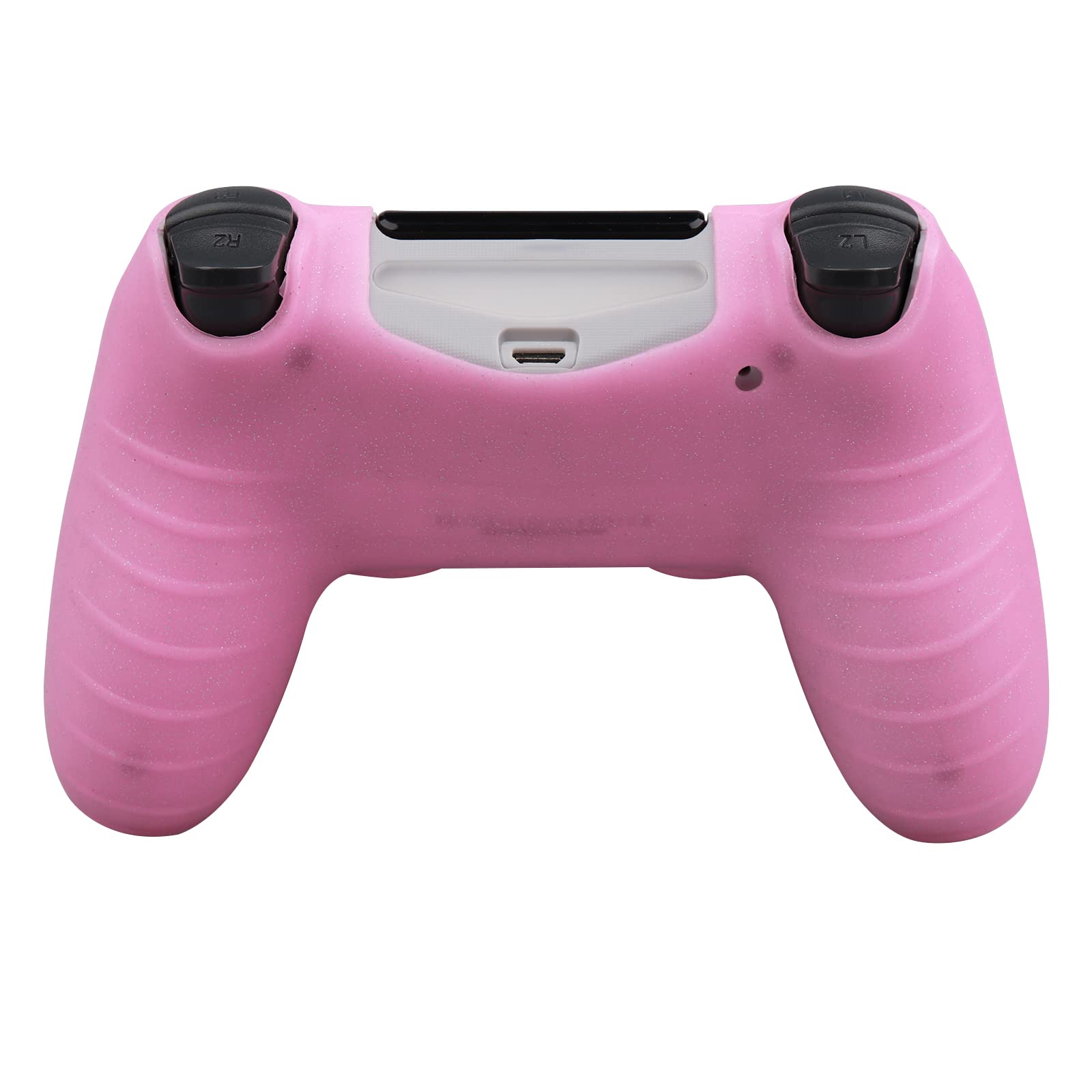 ROTOMOON PS4 Glitter Silicone Controller Skins with 8 Thumb Grips & L2 R2 Trigger Protector, Sweat-Proof Anti-Slip Controller Cover Skin Protector Compatible with Playstation 4 Slim/Pro Controller