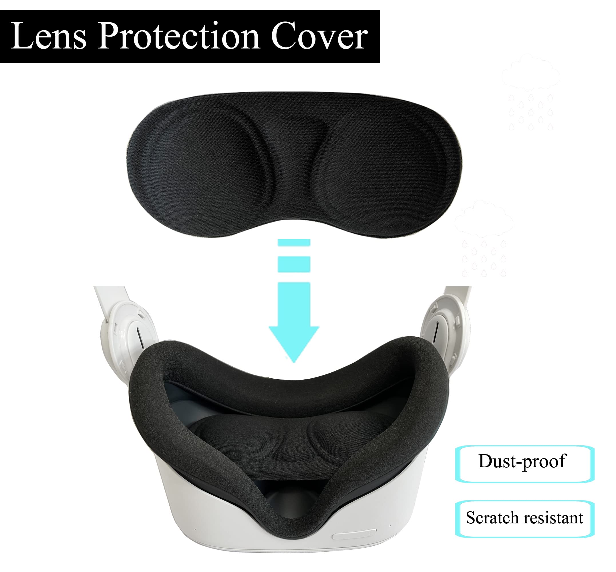 MUGEYMYD Touch Controller Grip Cover and Lens Cover for Oculus Quest 2 Accessories, Sweat-Proof and Anti-Throw, Protector with Knuckle Straps.(Red)
