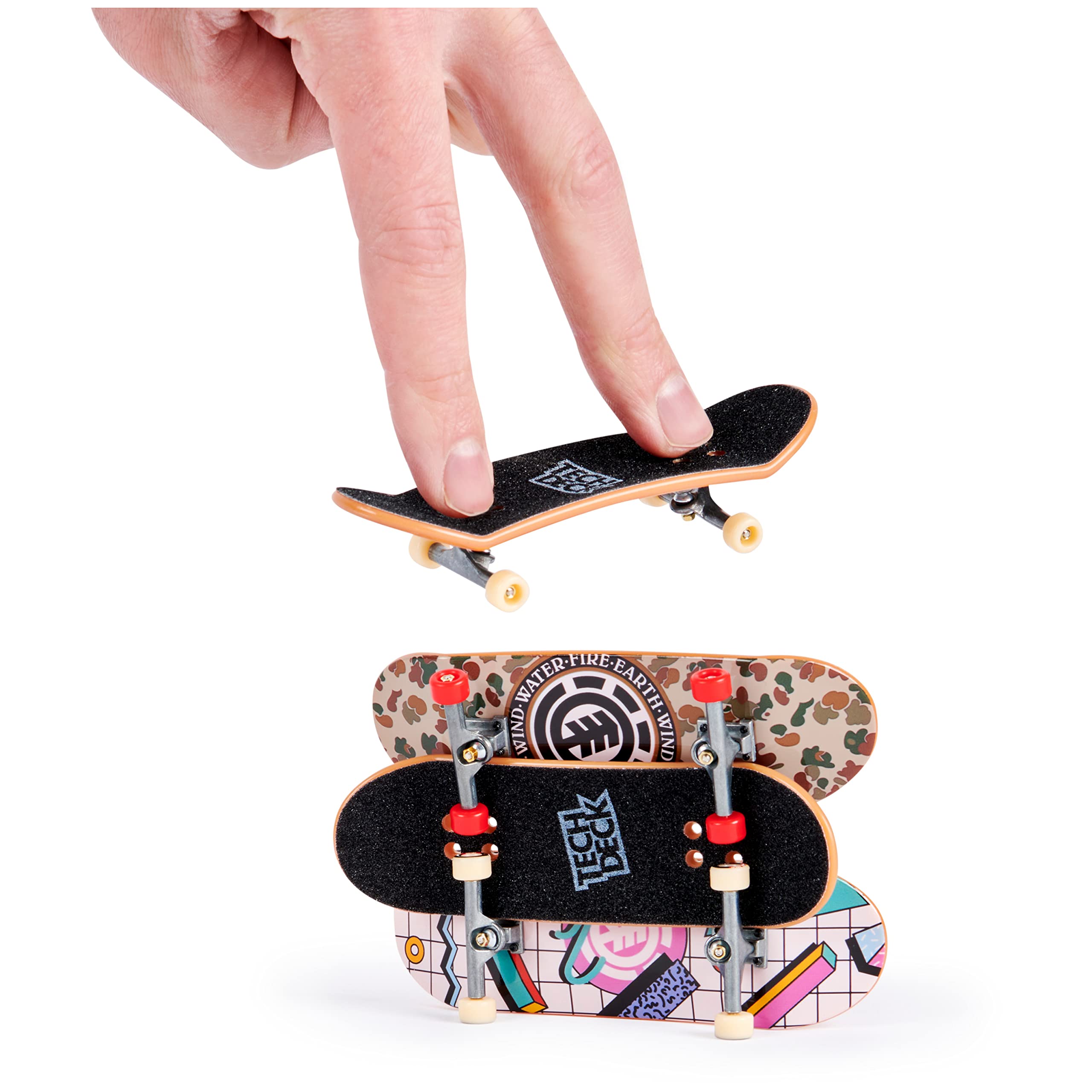 TECH DECK Fingerboard 4 Pack Collectible Skateboards & Transforming Sk8 Container Skatepark Playset Kids Toy Bundle