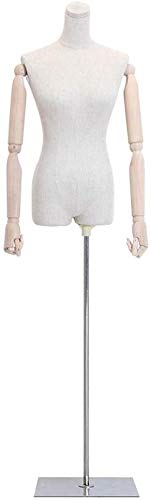 Mannequin Torso Mannequin Dress Form Torso Female Tailors Dummy Mannequin Dressmakers Dummies Fashion Students Display Bust with Wood Arm Flexible Change Suitable for Clo