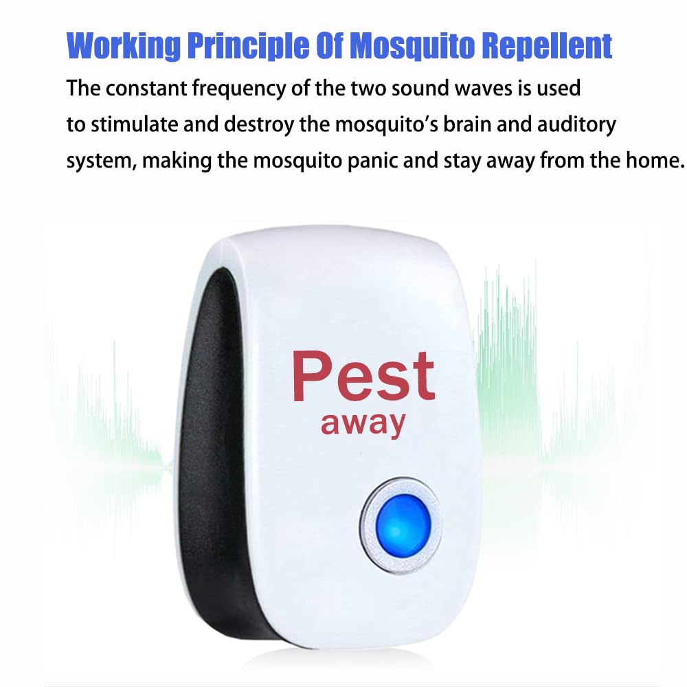 Ultrasonic Bug Repeller 10 Pack Electronic Pest Repellent Plug in Pest Control Spider Repellent for House Mouse Repellent Indoor Ultrasonic Repellent for Roach,Ant,Spider,Rodent