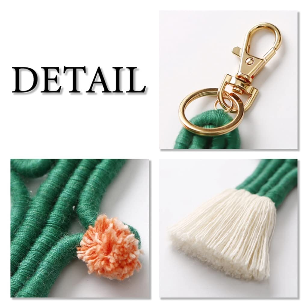 SEASD 13 Pack Women Girls Boho Weaving Cactus Tassel Keychain Bag Keyring Holder Wallet Purse Pendant Decoration
