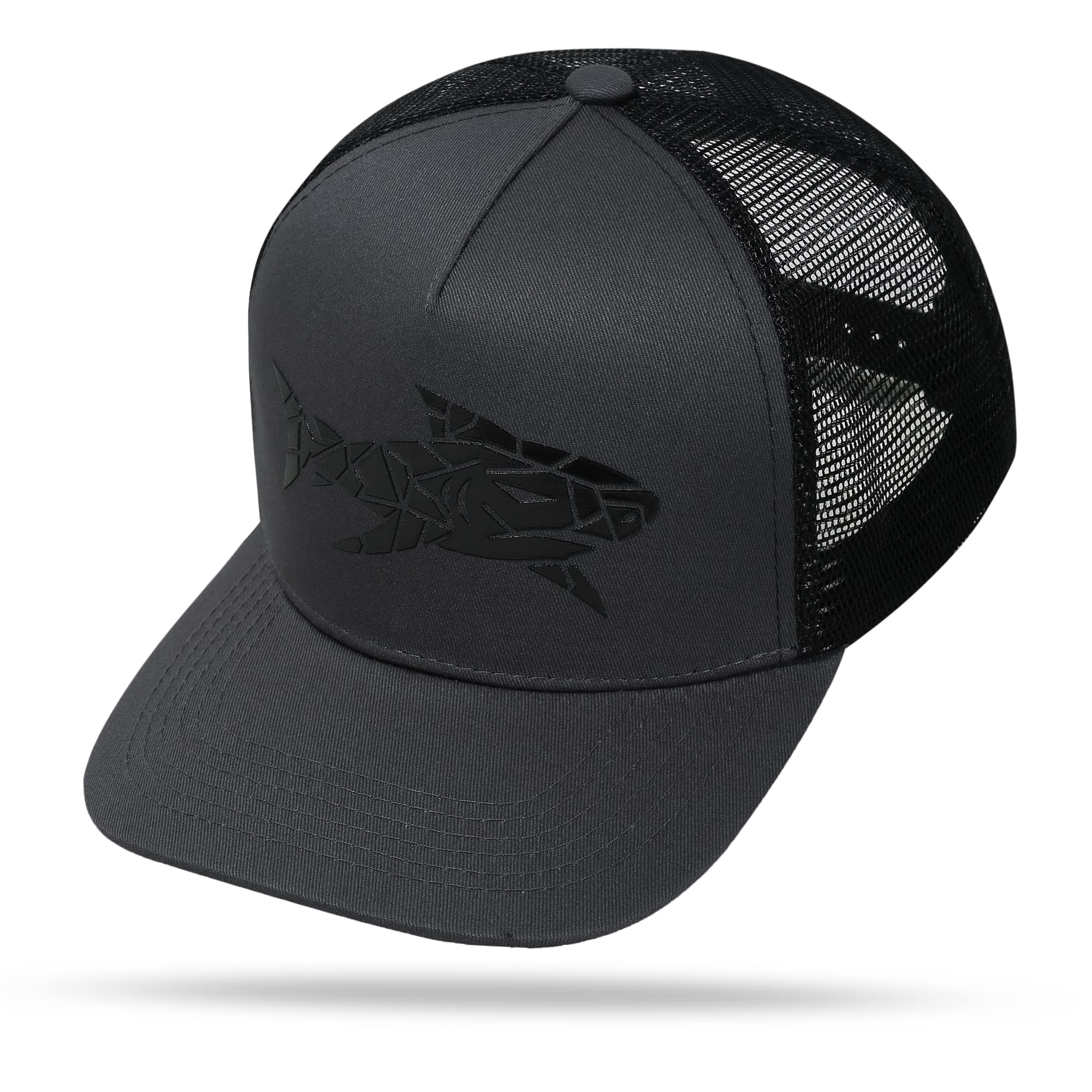 Shark Fishing Trucker Hat, Classic Flat Bill Snapback Fitted Baseball Cap for Men and Women, Breathable Mesh Panels