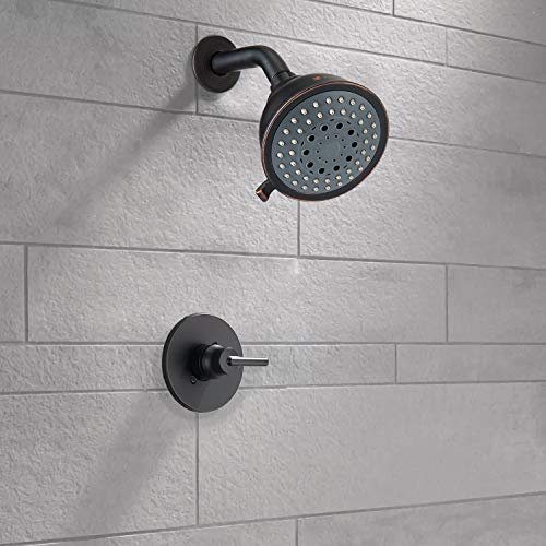 Voolan High Pressure Shower Head with Shower Arm - 5 Function Rain Shower Head - Comfortable Shower Experience Even at Low Water Flow - Oil-Rubbed Bronze