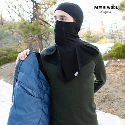 MERIWOOL Ski Mask for Kids 100% Merino Wool Balaclava Winter Face Snow Mask