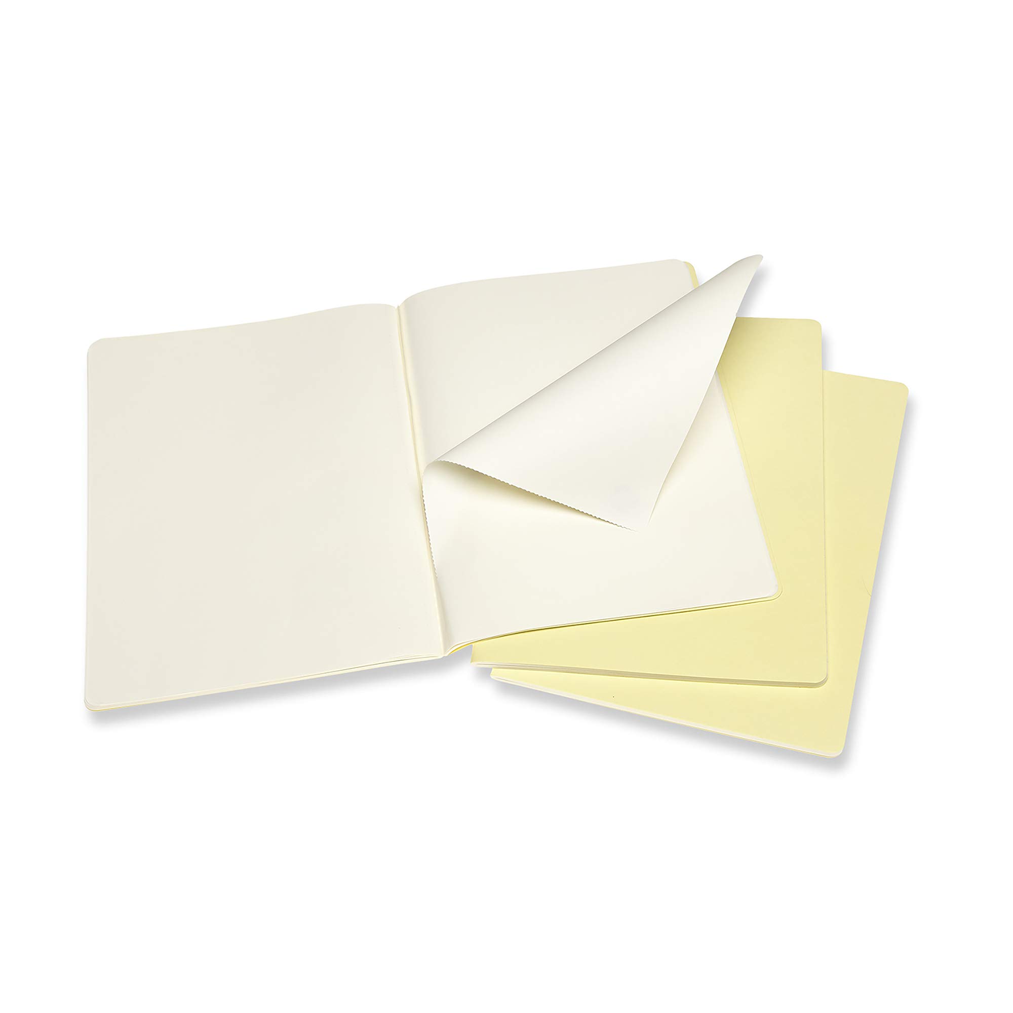 Moleskine Cahier Journal, Soft Cover, XL (7.5" x 9.5") Plain/Blank, Tender Yellow, 120 Pages (Set of 3)