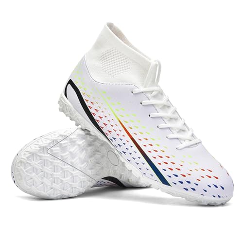 MEBAMY Men’s Football Cleats Professional Futsal Training Lightweight Soccer Shoes Comfortable High-top Spikes Sneakers FG AG Soccer Turf Outdoor Indoor Training Competion Breathable Soccer Boots