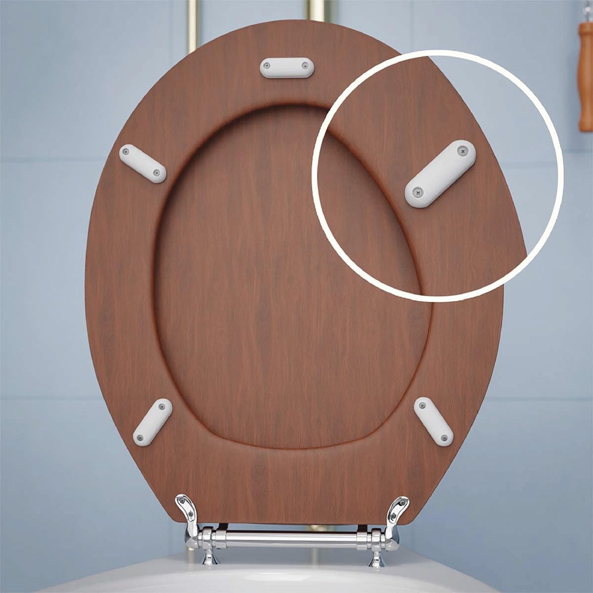 Renovators Supply Manufacturing Toilet Seat Bumper, 7 White Silicone Toilet Seat Bumpers