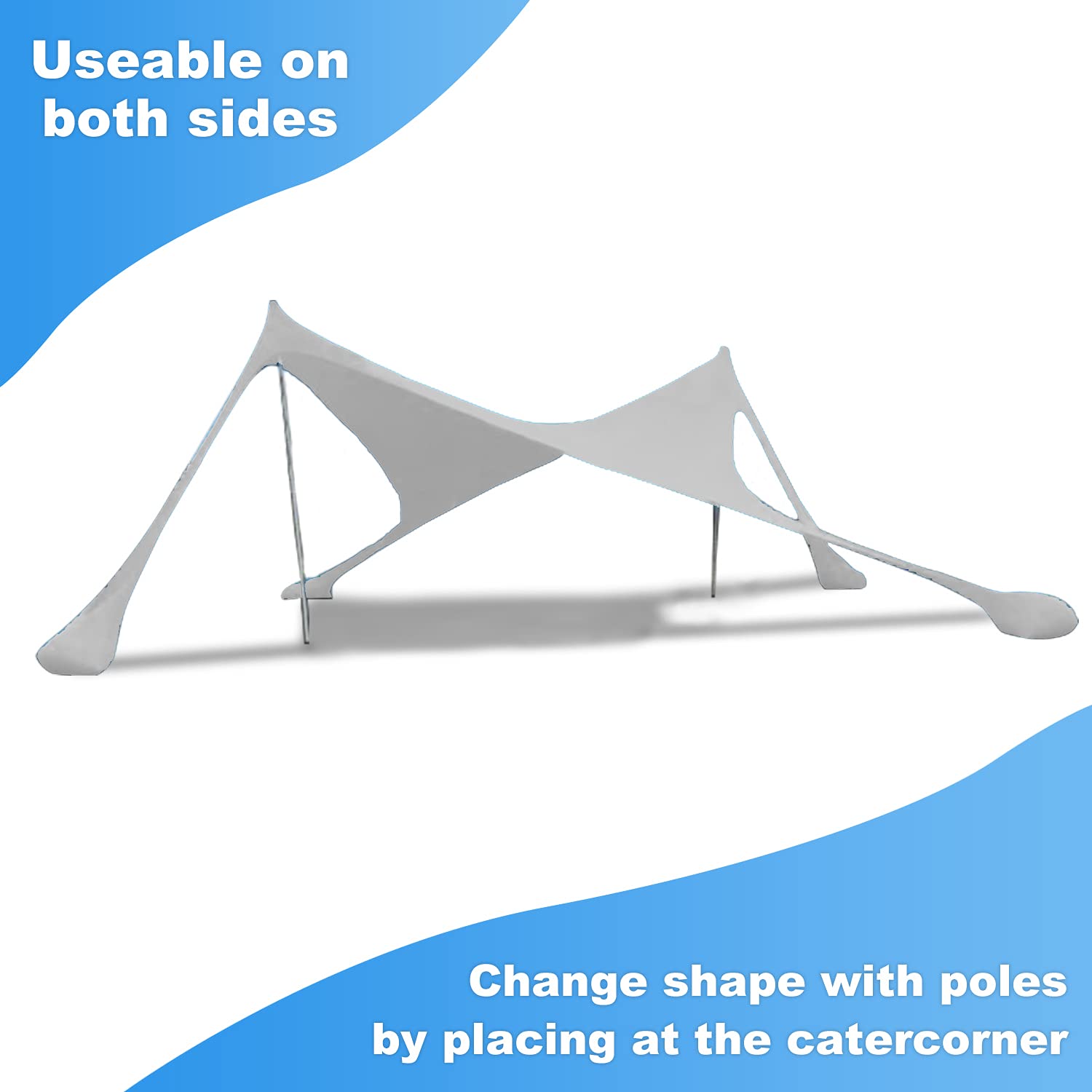 Night Cat Beach Tent Lycra Shade Tent Beach Shell Awning Sun Shelter UV Protection UPF 50+ with Sandbag Anchor for Beach Picnic Fishing Camping