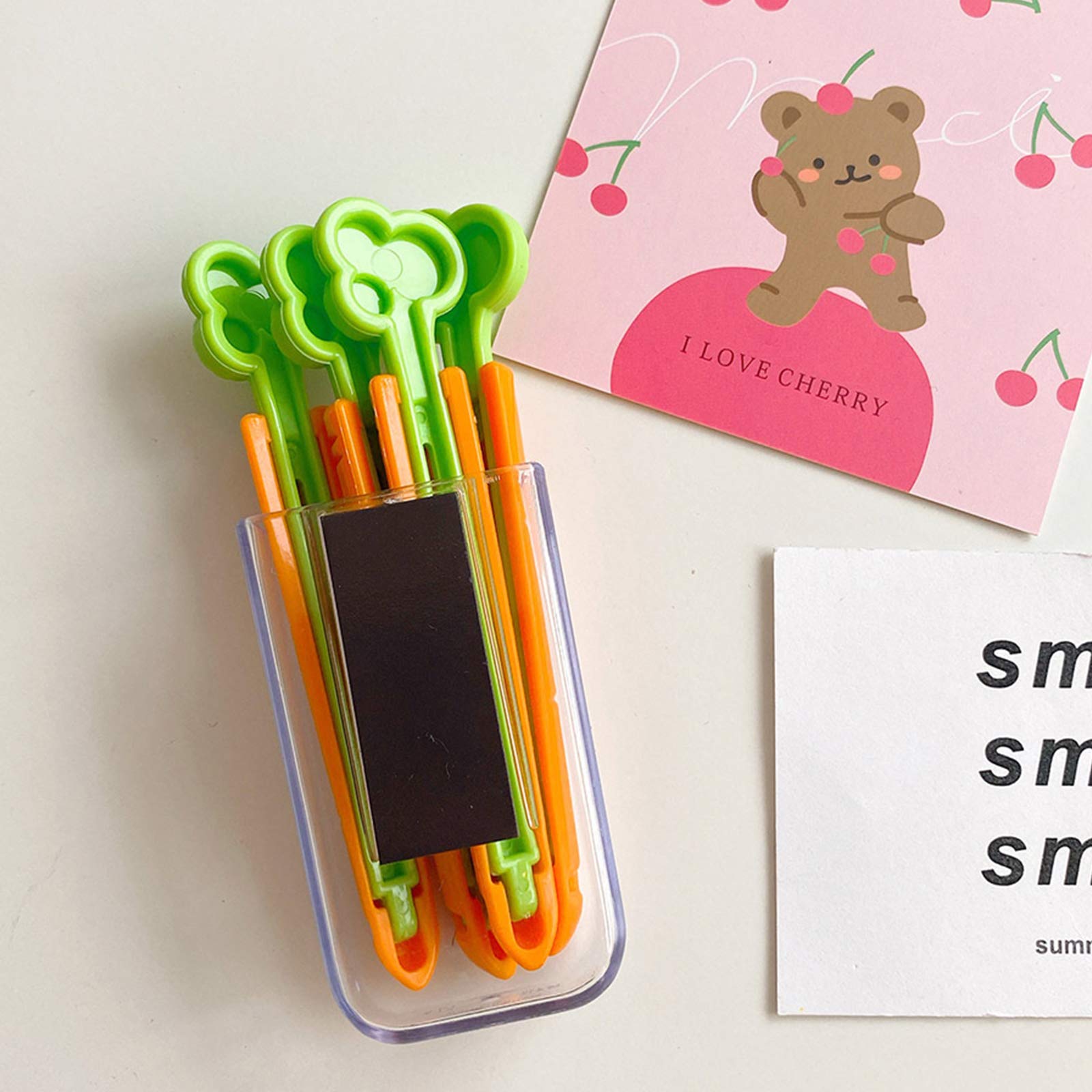Sealing Clips, Food Clips Bag Sealing Clips with Magnets, Multipurpose snack Clips, Fridge Sticker Organizer (5 Pack)