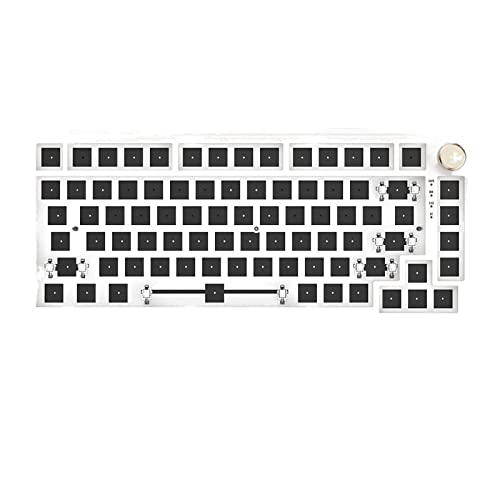 SWAHAA IK75 PRO QMK&VIA Hot Swap Customized Mechanical Keyboard DIY Kit Gasket Mount Wired RGB 3/5 Pins for Cherry Gateron (Color : Black Transparent)