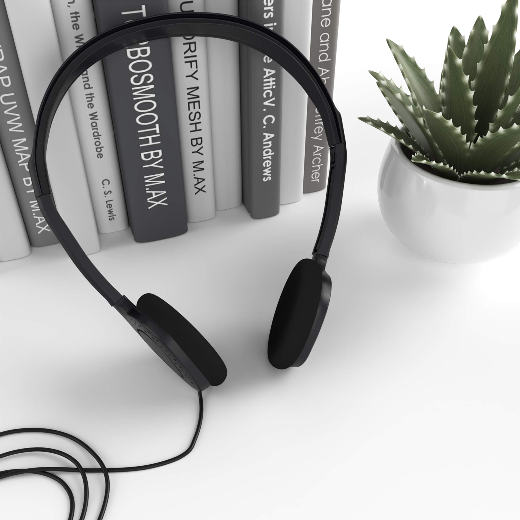 Maeline On-Ear Headphones with 3.5 mm Headphone Plug - 1 Pack - Black