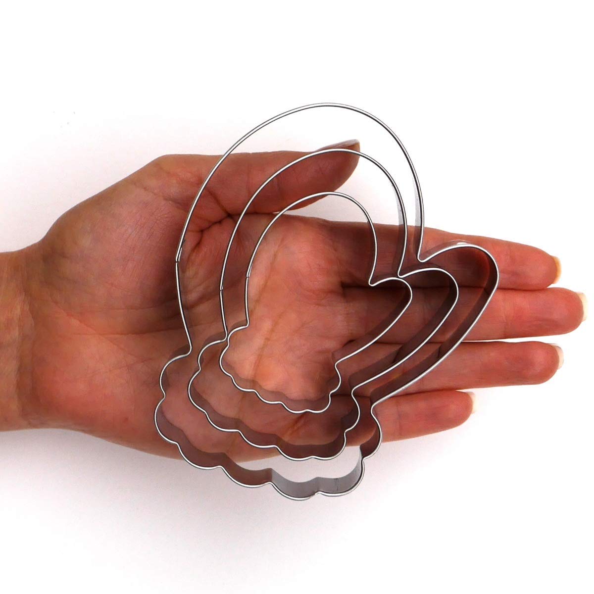 Sweet Cookie Crumbs Mitten Cookie Cutter - Stainless Steel - Dishwasher Safe (Mitten 3 Piece)