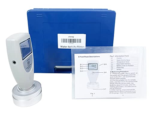 VTSYIQI Water Activity Meter Food AW Tester Monitor Water Analyzer for Grain Fruits Vegetables Breads Biscuits Cakes Puffed Food 6 bit Backlight Digital Display