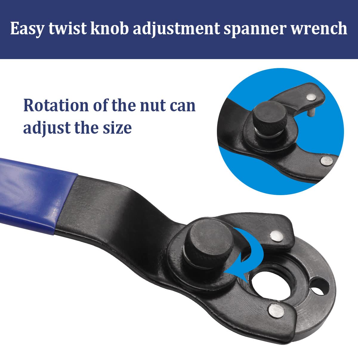 Seamaka Grinder Wrench Universal Adjustable Grinder Spanner Wrench,Lock-nut Grinder WrenchSuitable for 4 ",5", 6 ",7" and 9" Angle Grinders O-K-023-B