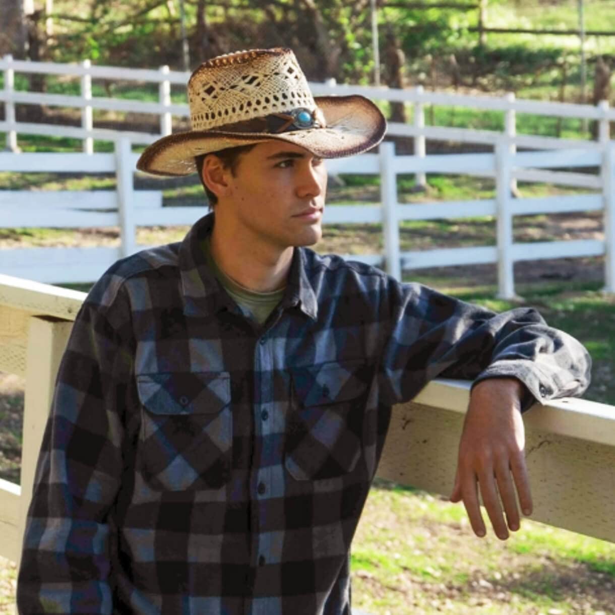 OYSPOSUP Straw Cowboy Hat for Men and Women with Shape-It Brim, Western Cowboy Hat
