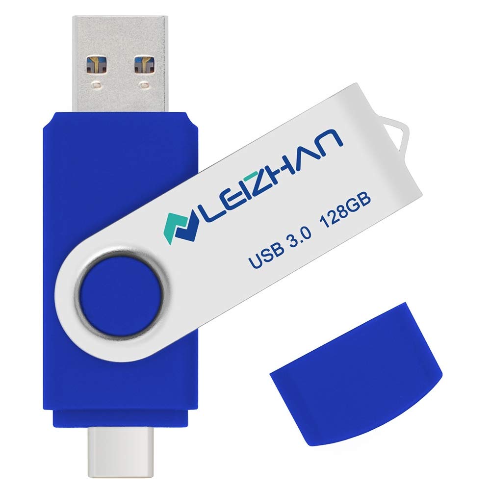 leizhan 128 gb USB Flash Drive USB 3.0 Type C Memory Stick for LG Stylo 5,Samsung Galaxy S10+, S10e, S10,S9, Note 9, S8, S8 Plus,Google Pixel XL Thumb Drive, Green