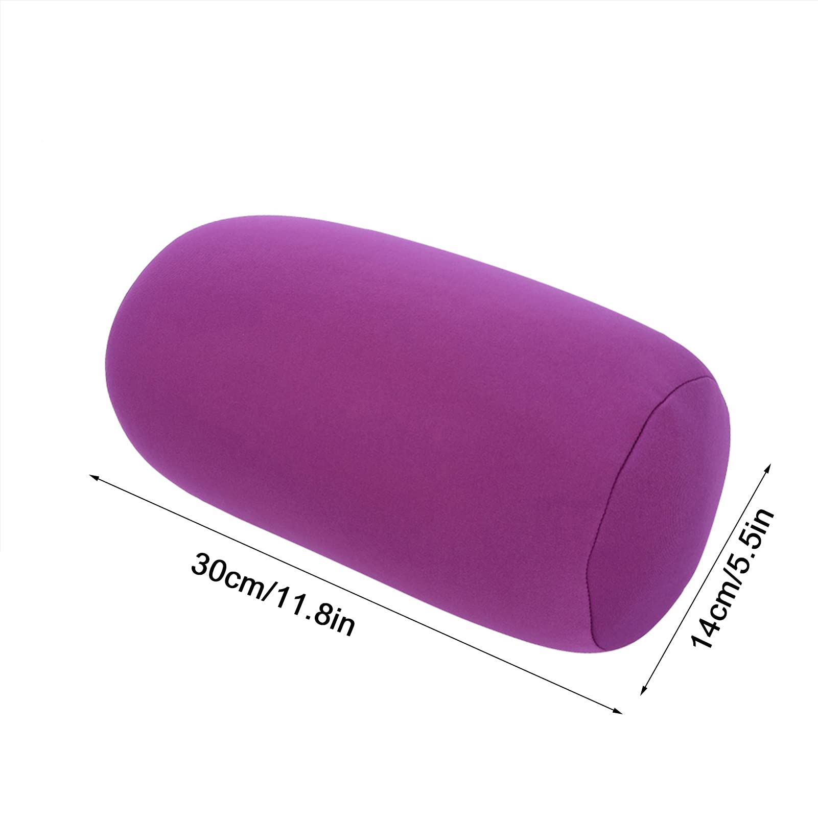 LIULDASHUN Pillow Back Cushion, Pillow Microbead Back Cushion Roll Throw Pillow for Relaxing Head Neck Wrist, Travel Home Sleep Neck Support Comfortable Car Home Office (Purple)
