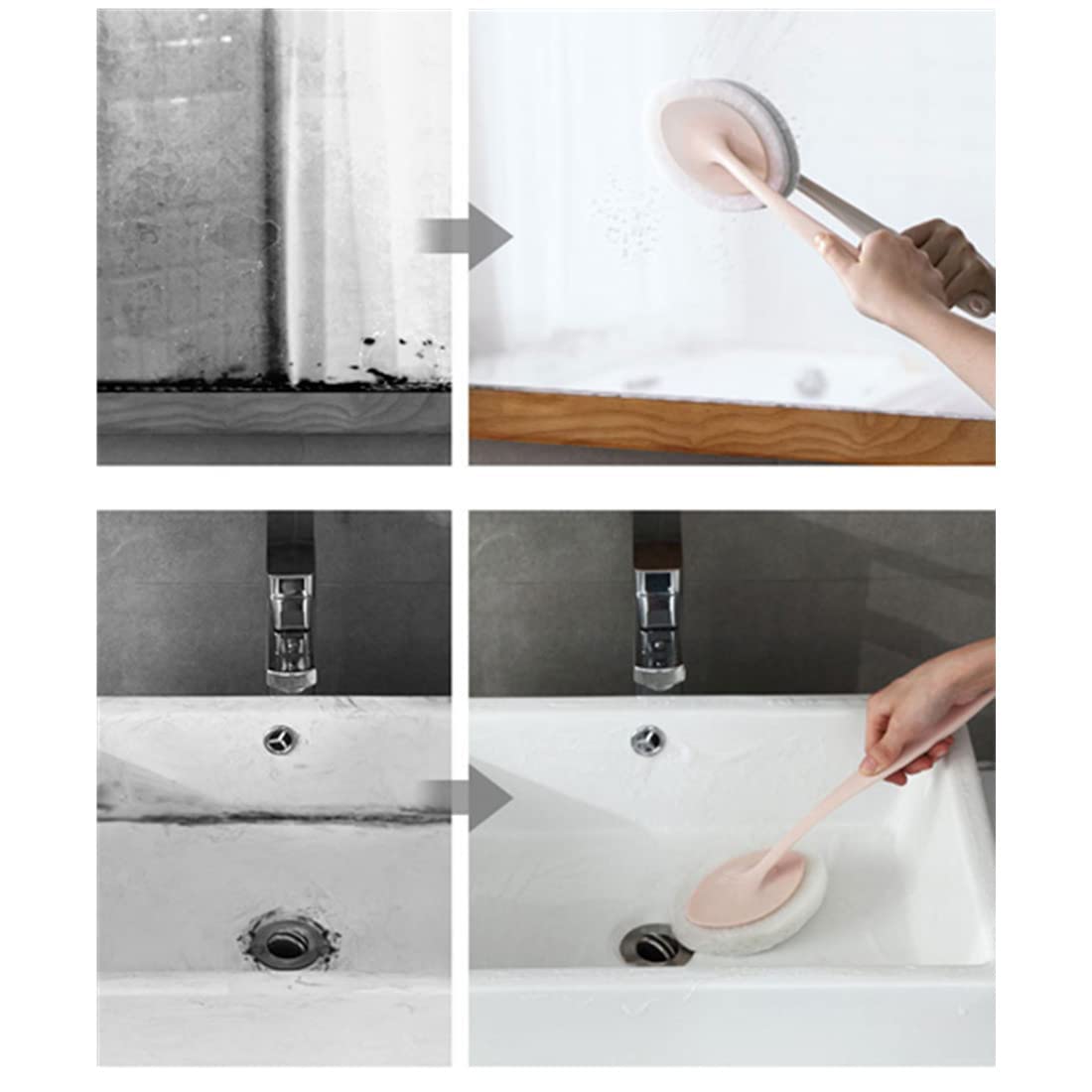 Long Handle Brush Eraser Magic Sponge DIY Cleaning Sponge for Dishwashing Kitchen Toilet Bathroom Wash Cleaning Tool Accessory (2)