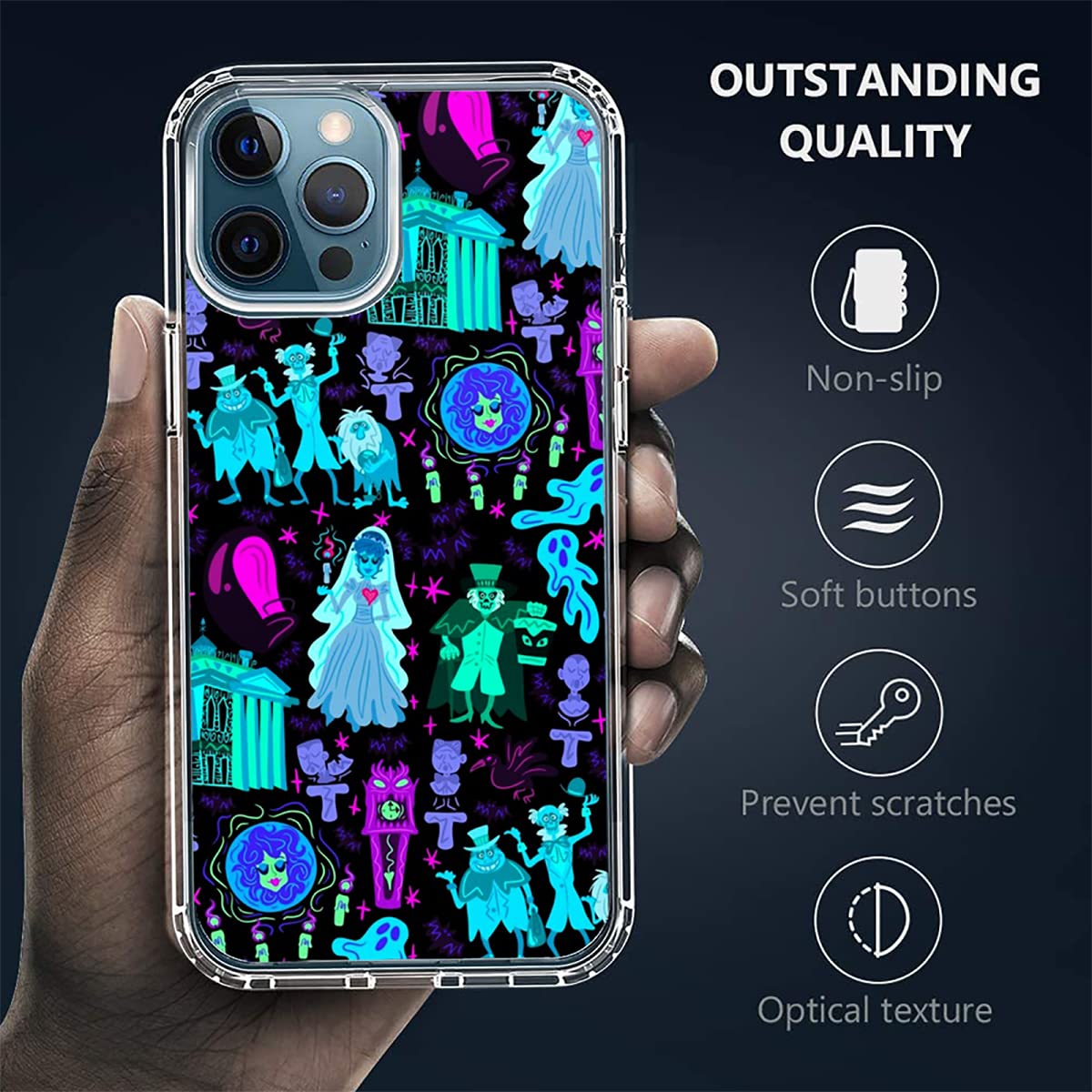 LPAYOK Pure Clear Fear Anti-Scratch Haunted TPU Case for iPhone 13 6.1" Case