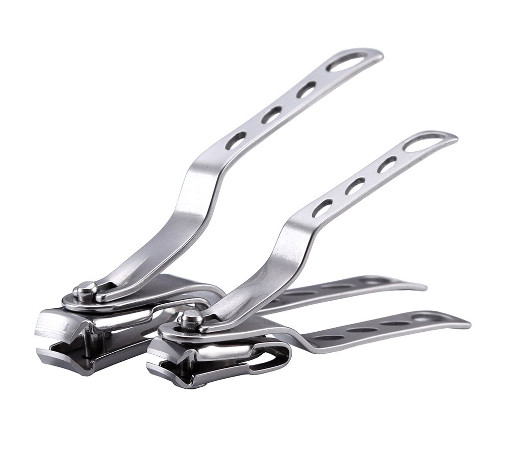 Keiby Citom Nail Clippers with 360-Degree Rotating Head - Stainless Steel Fingernails and Toenails Cutter Lagre and Small Sizes (Silver)