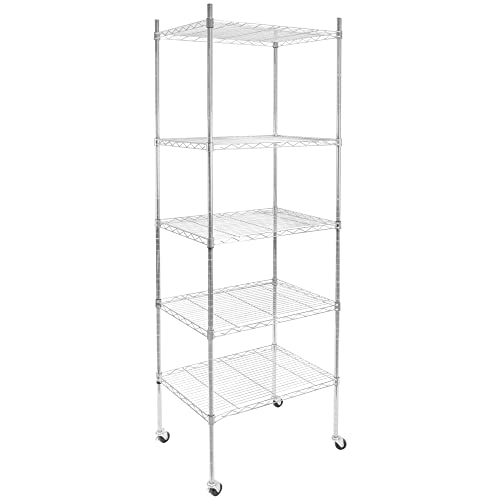 TSRING 24" W x 18" D x 74.5" H 5-Shelf Garage Shelves, Silver