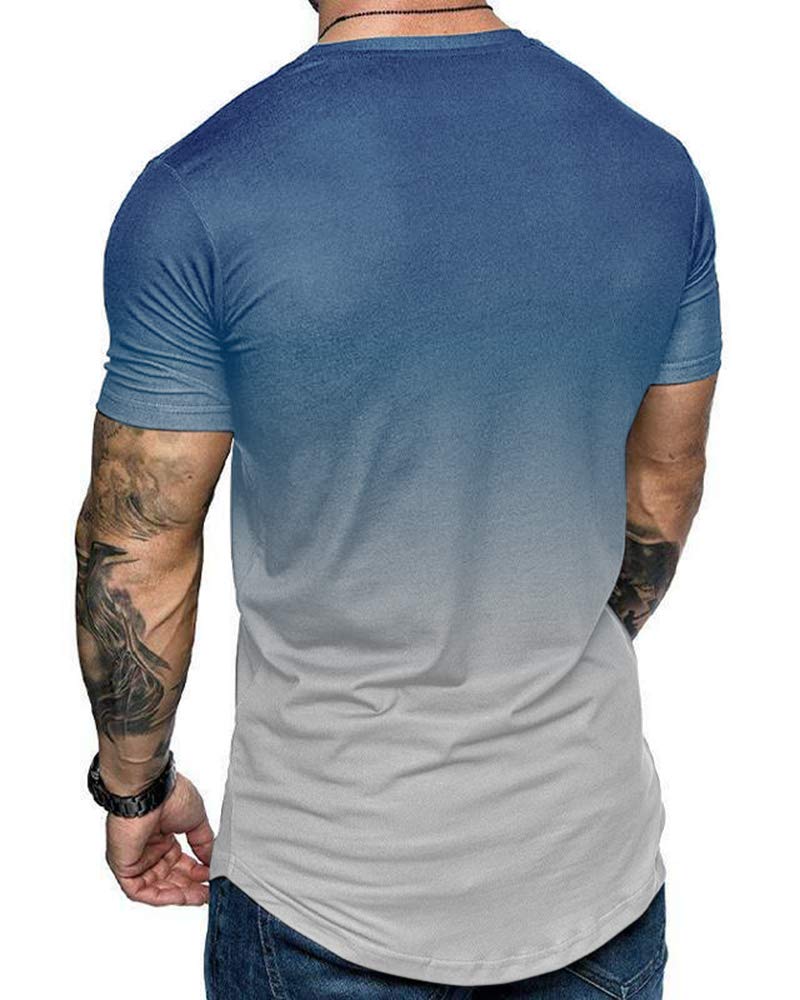 rrhss Mens Muscle Gym T-Shirts Short Sleeve Workout Athletic Bodybuilding Cotton Tee