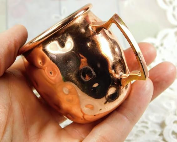 Prisha India Craft 2 Oz. Solid Copper Mini Moscow Mule Shot Mug, Set of 4 Authentic 100% Solid Copper Hammered Moscow Mule Mug 2-Oz Shot Glass - Set of 4