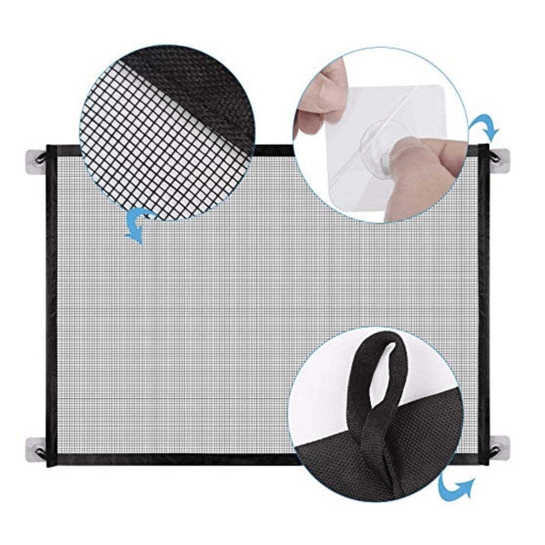 Magic Retractable Gate for Dogs, Pet Safety Gate Portable Folding mesh, 29.5"x43.3" Pet Isolation Net Safety Guard Indoor and Outdoor Install Anywhere for Pets Dog Cat(s)