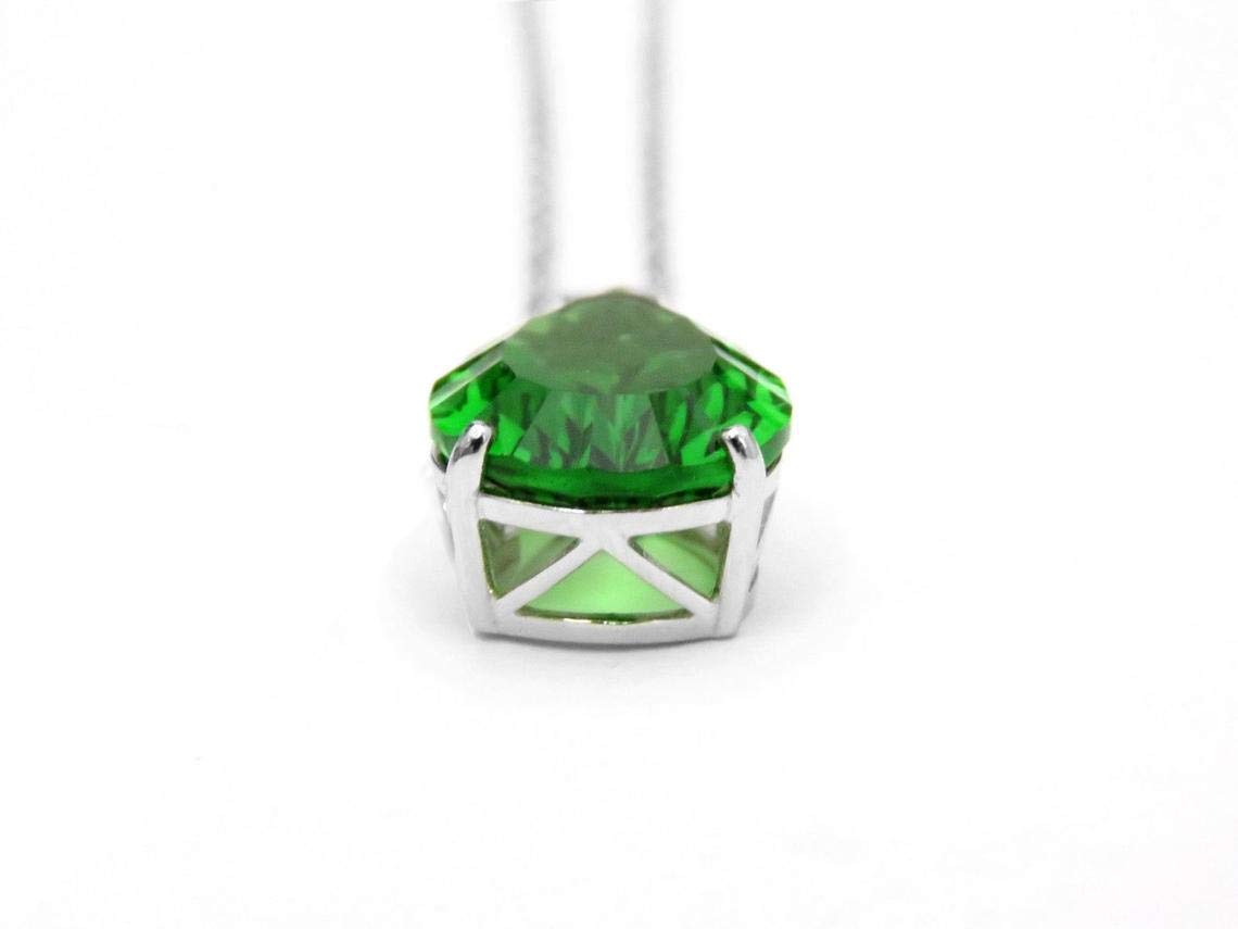 P61318 Classic Mt St Helens Green Helenite May Birthstone Sterling Silver Pendant