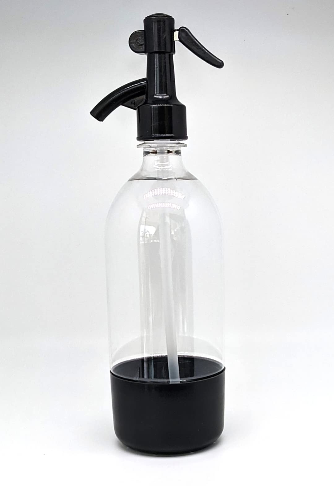 Sodafall Seltzer bottle for home made seltzer and club soda/vintage style retro seltzer bottle with dispenser (black)