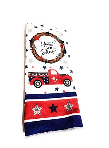 Set of 2 Decorative Patriotic 4th of July Gnomes Kitchen Towels, 15x25 in