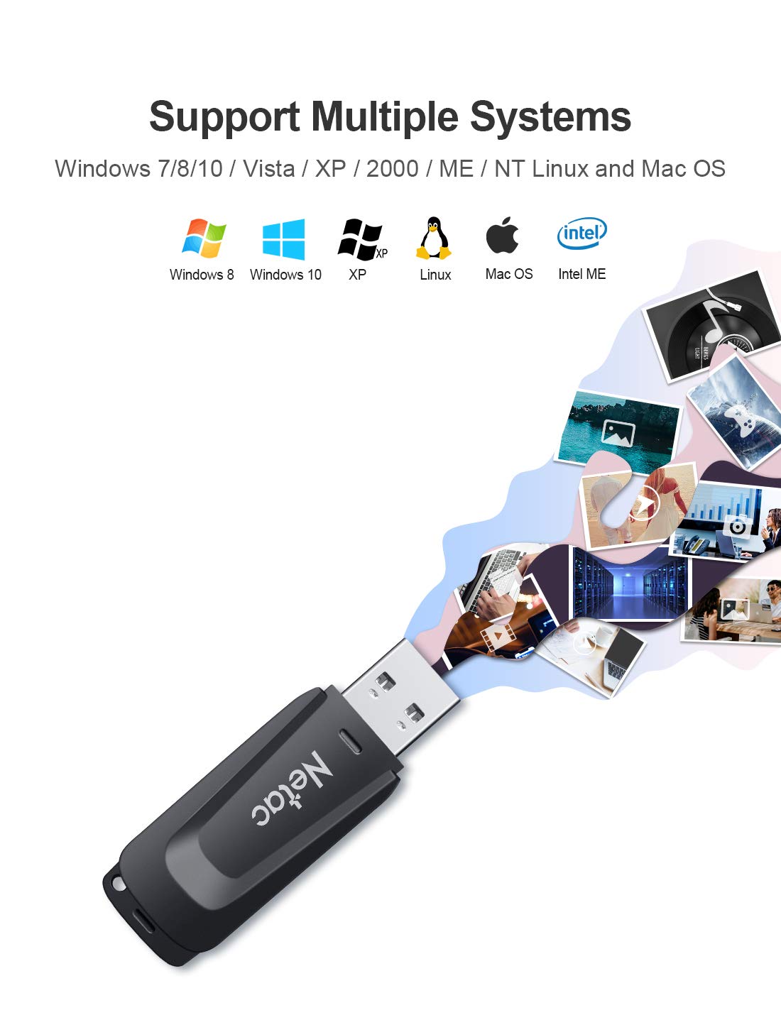 Netac Thumb Drive 32GB Flash Drive 3.0 USB Sticks 32GB Jump Drive, Read Speeds up to 90MB/s