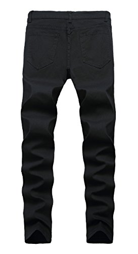 Men's Light Blue Skinny Ripped Jeans Destroyed Distressed Pencil Pants,Light Blue 322,W34