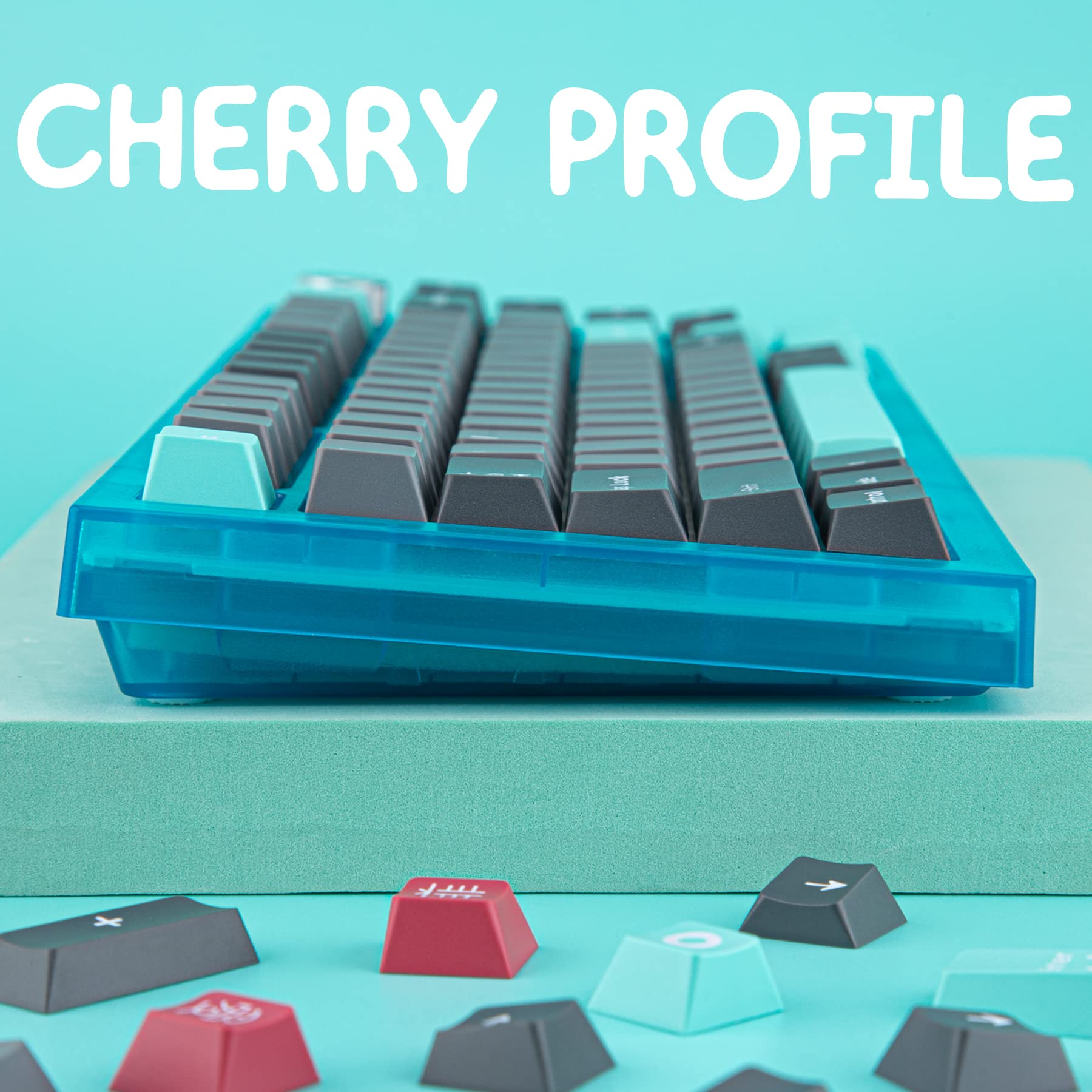 UniCusMech Custom Keycaps 173 Keys Cherry Profile Set ABS Double Shot Keycap Kit for Standard US ANSI & ISO Layout Mechanical Gaming Keyboard (Modern Dolch)