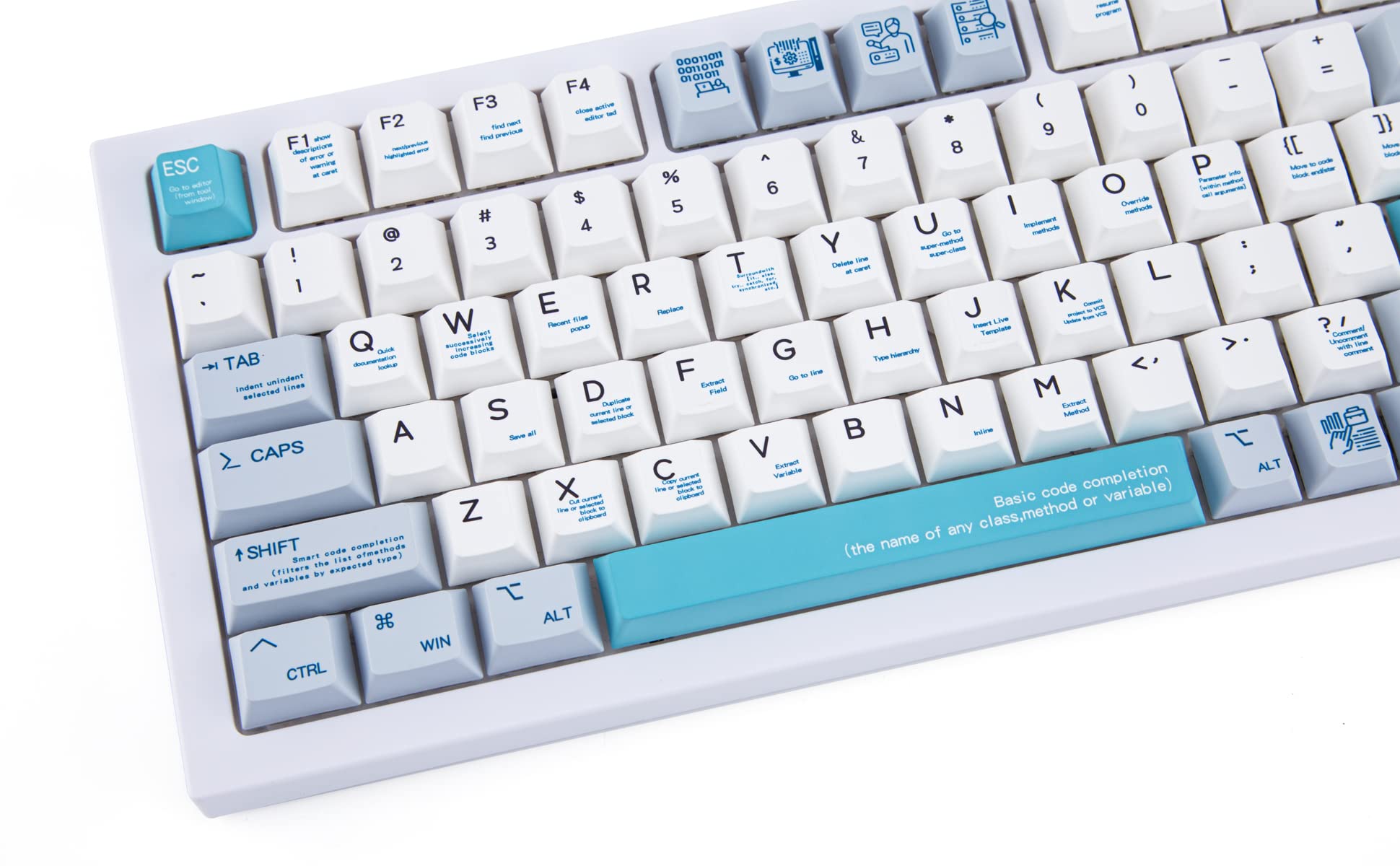 UniCusMech Custom PBT keycap Cherry Profile 128 Keys Dye Sublimation ANSI Layout Keycap for Mechanical Gaming Keyboard Cherry MX Switches (Programmer)