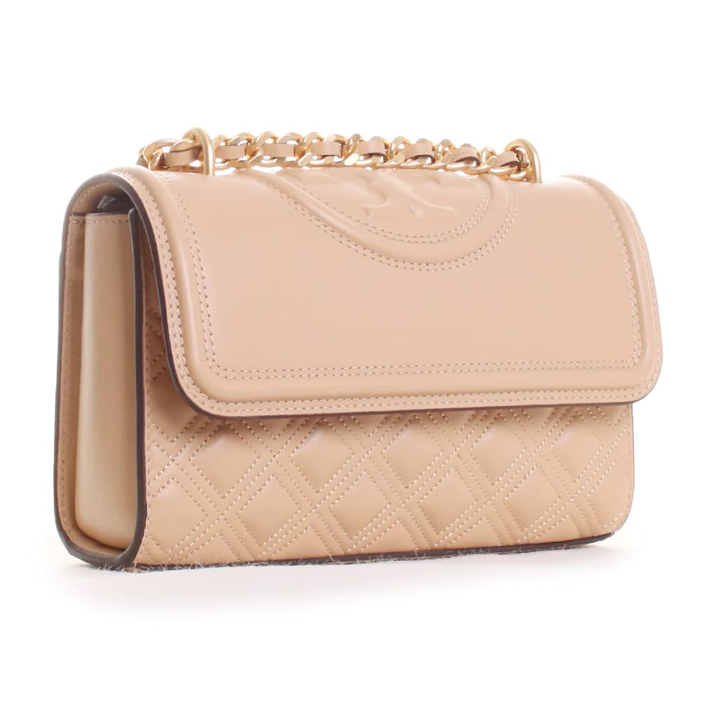Tory Burch Women's Fleming Small Convertible Leather Shoulder Bag Crossbody Handbag Desert Dune