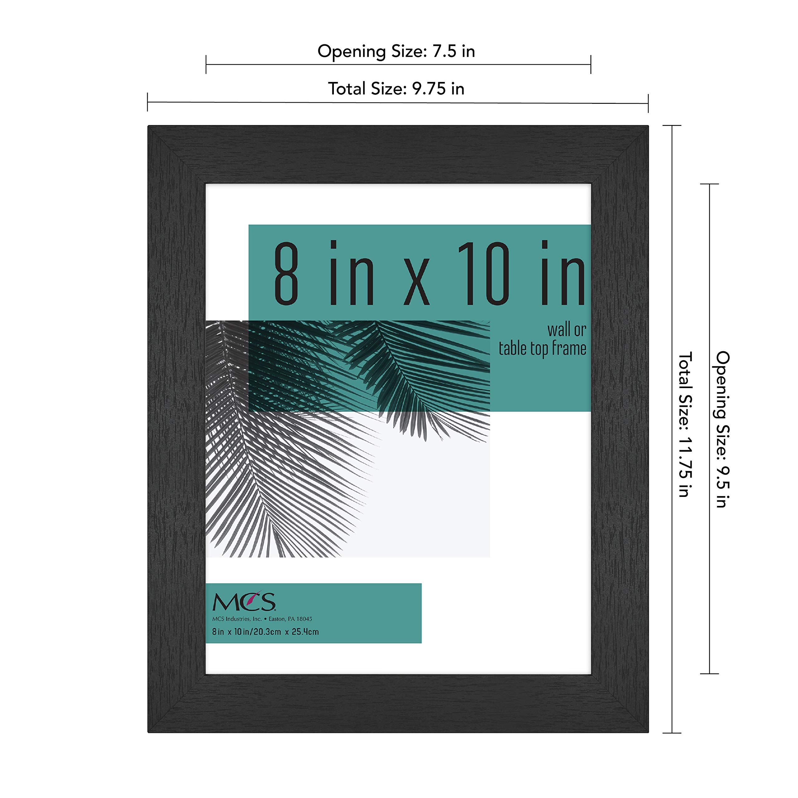 MCS Studio Gallery 8x10 Picture Frame Black Woodgrain, Vertical & Horizontal Wall Hanging & Easel for Tapletop Display, Rectangle Photo Frame for Photos, Posters & Art Prints (2-Pack)