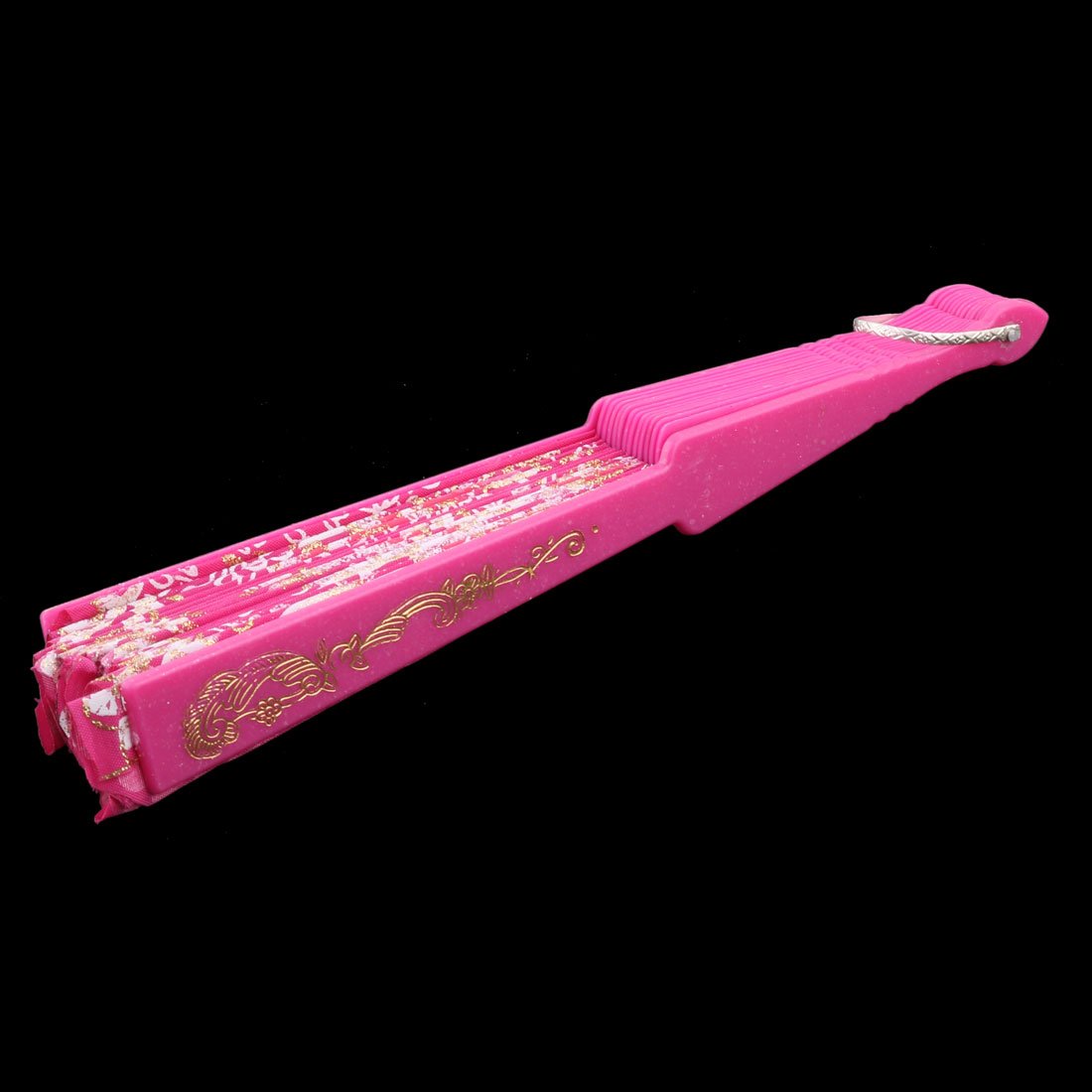 Qtqgoitem Polyester Flower Printed Show Dance Classical Style Foldable Cooling Hand Fan Fuchsia (model: 3f6 c7f fa0 894 f73)