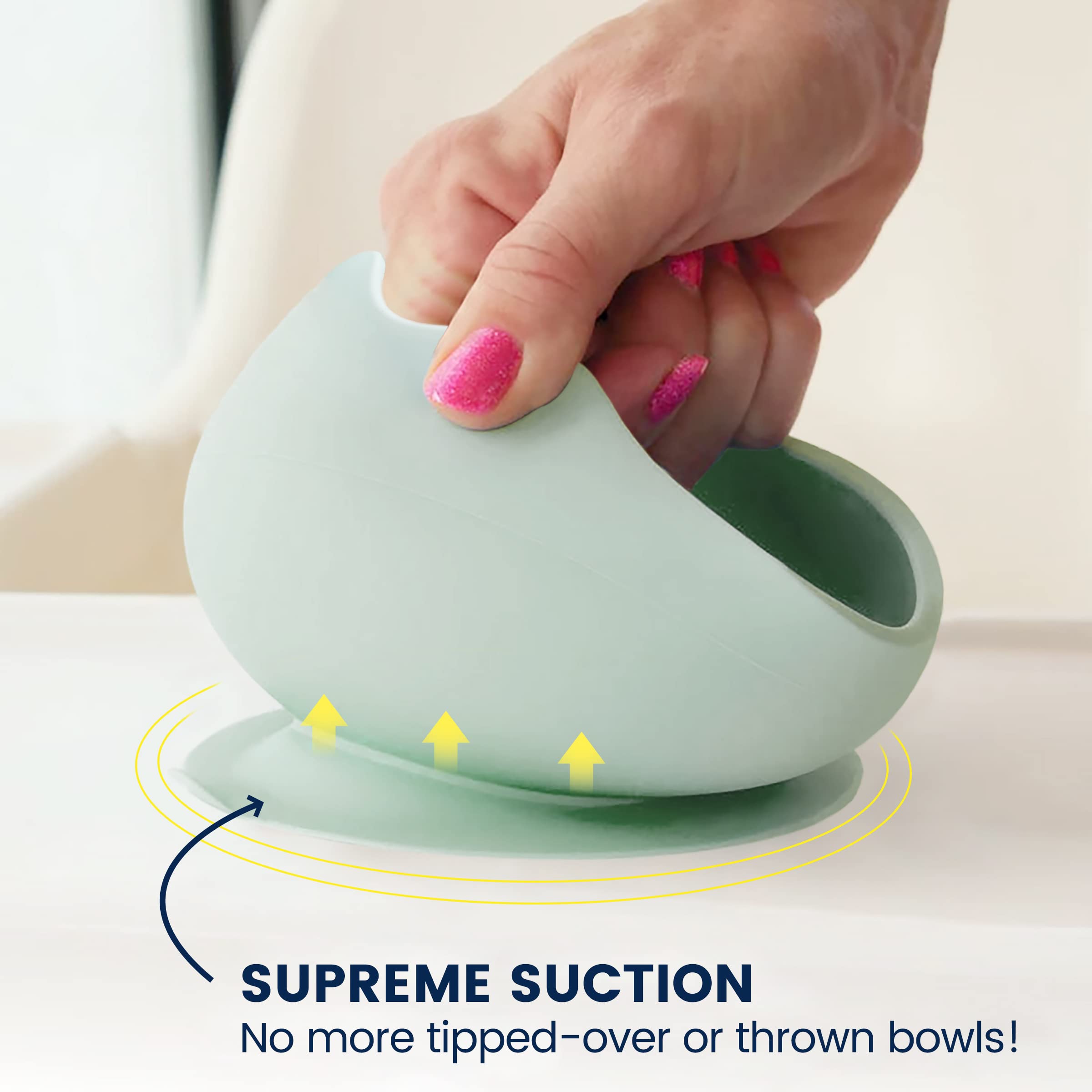 TotAha Silicone Suction Baby Bowl | Inwardly Curved Walls Preventing Dropping | Easy Scooping | Firmly Stick | BPA-Free Non-Slip Design