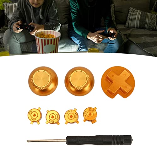 Thumbsticks Analog Bullet Button, Aluminum Custom Metal Replacement Joystick Thumb, Metal Buttons Hats Spare Parts PS4 Accessories for Switch Pro