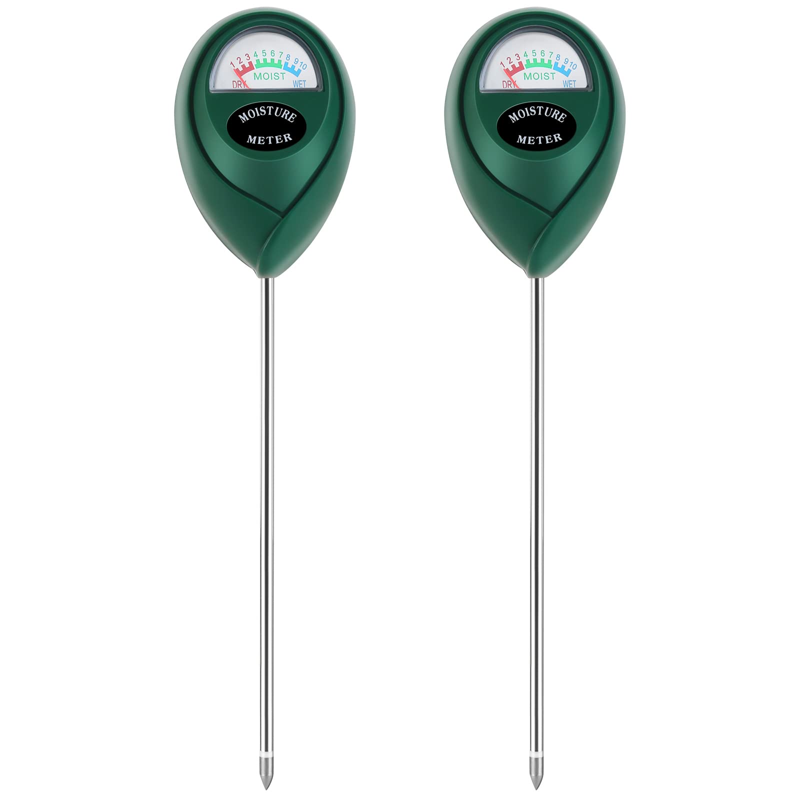 Thlevel Plant Moisture Meter, Plant Water Meter, Soil Moisture Meter for House Plants for Garden, Lawn, Farm, Indoor & Outdoor Use, No Batteries Required (2 Packs Green)