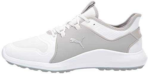 PUMA mens Ignite Fasten8 Golf Shoe, Puma White-puma Silver-high Rise, 12 US
