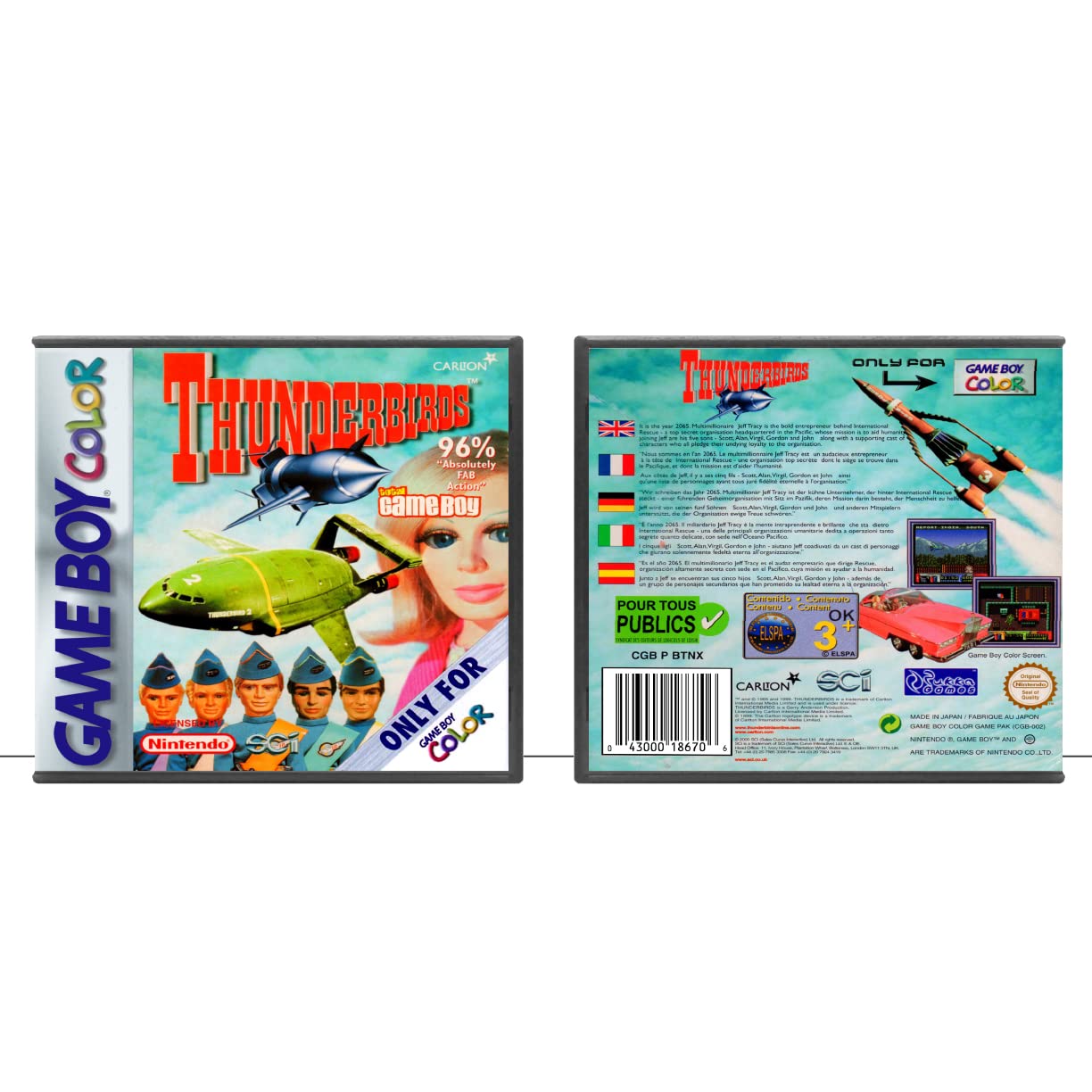 Thunderbirds | (GBC) Game Boy Color - Game Case Only - No Game