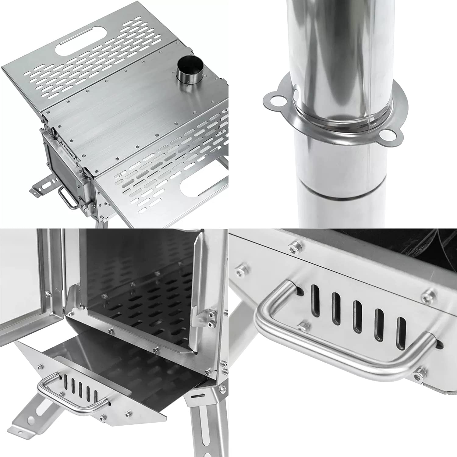 Oroqen Camping Wood Stove Portable Stainless Steel Stove (without stove fire mat)