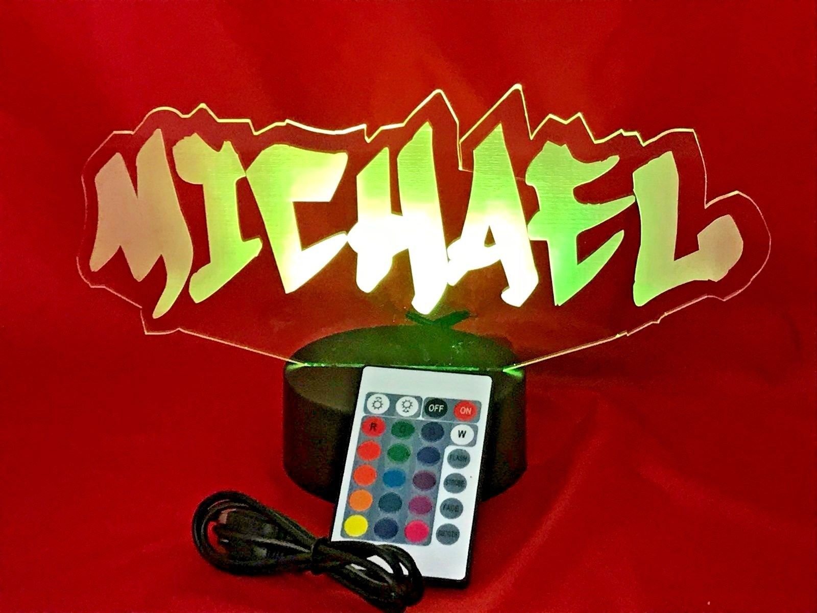 Name Light Up Lamp Any Name Shape Lamp LED Personalized Create Your Own Name In Graffiti Table Lamp LED, Our Newest Feature - It's WOW, With Remote 16 Color Options, Dimmer, Free Engraving, Great Gift