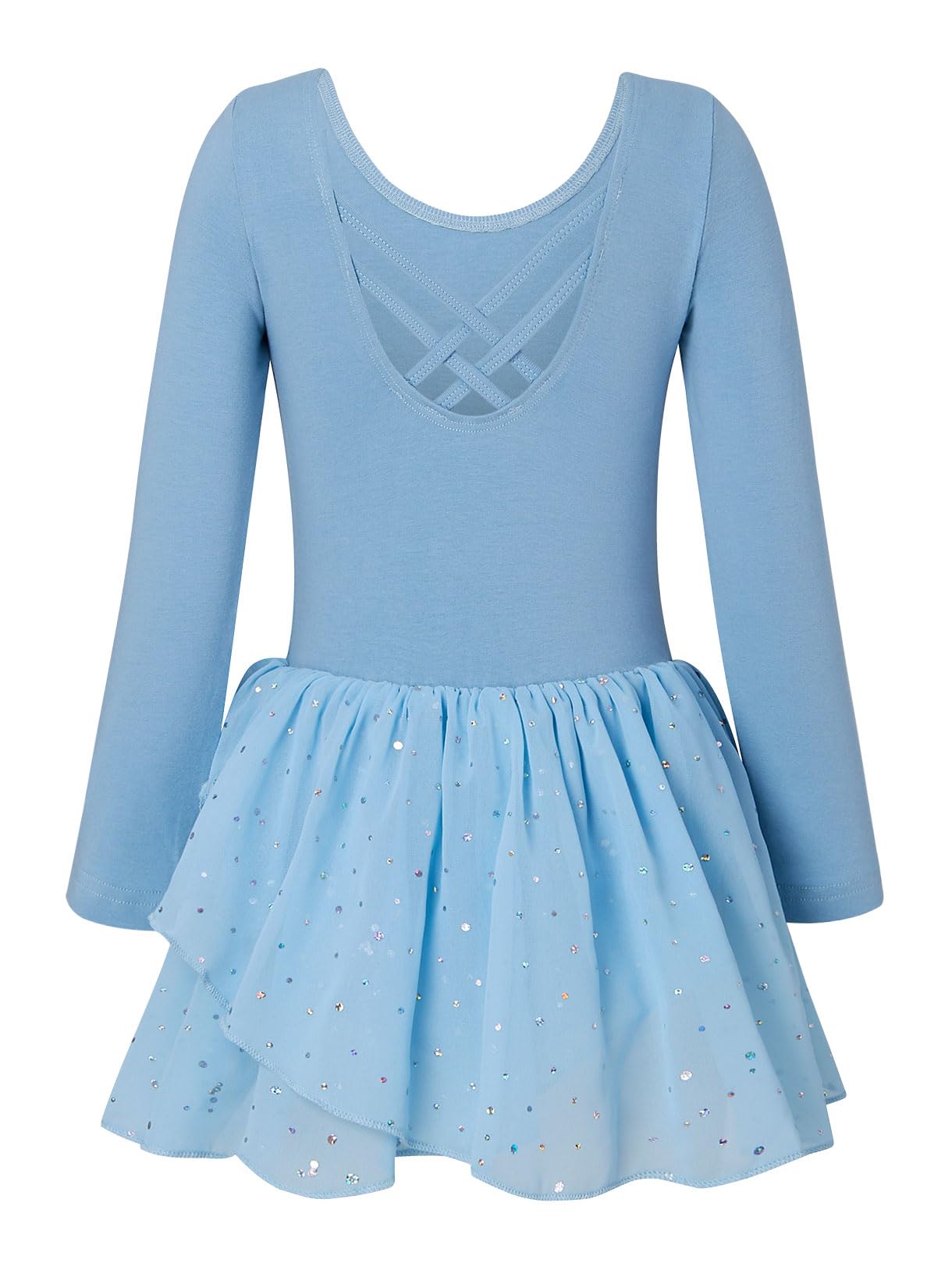 Move Dance Tutu Dance Clothes for Girls Childrens Ballet Leotards Dress 6 7 Yr Old Solid Color Auqa Unitard with Skirt for Gymnastic Exercise
