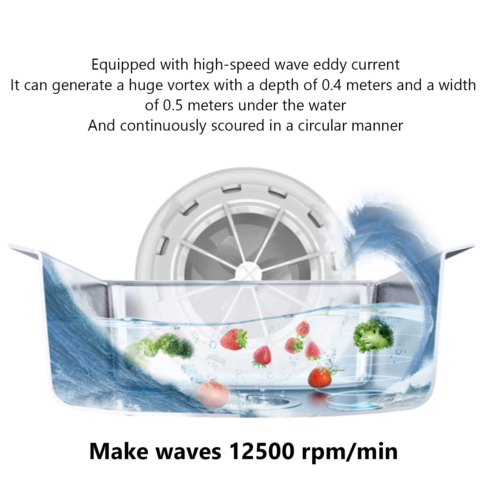 Mini Ultrasonic Dishwasher, Kitchen Sink Fruit Dishwasher for Home Business Travel College Room RV Apartment(white)
