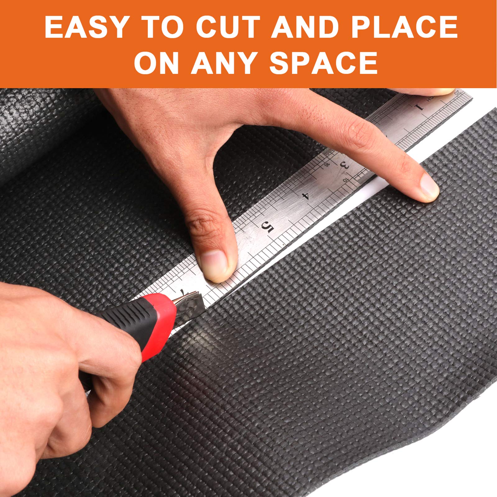 Makitoyo Professional Tool Box Liner and Drawer Liner- 16 inch (W) x 16 feet (L) x 3mm Thick, Black, Non-Slip Shelf Liner, Rubber Mat Roll for Tool Chest